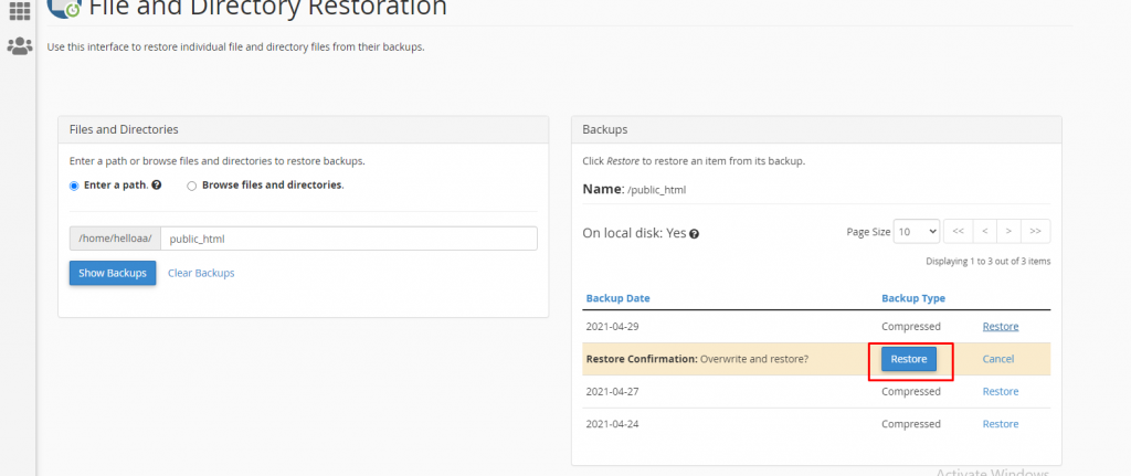 How To Restore File And Directory In Cpanel