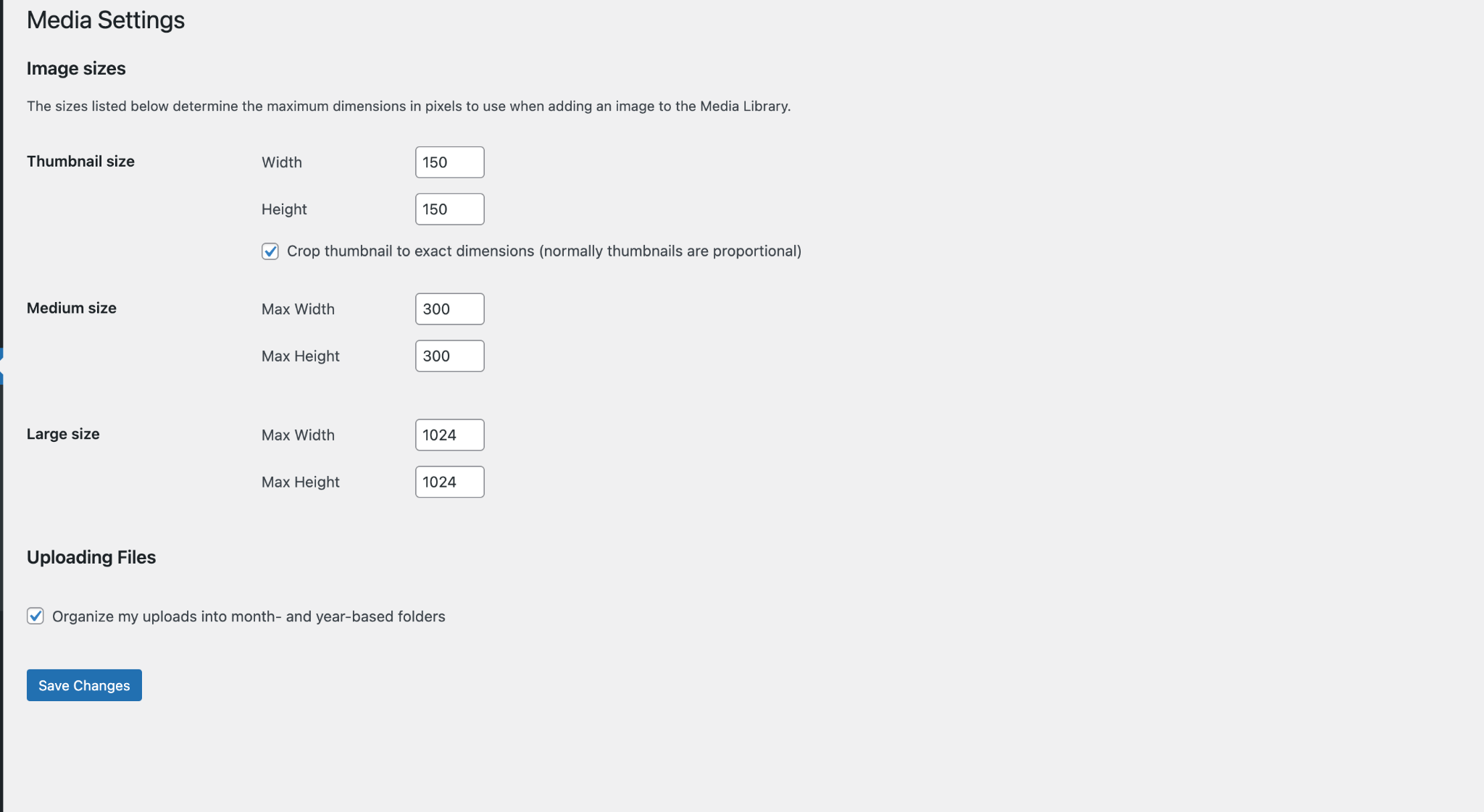 Prevent Wordpress From Generating Different Image Sizes Without Plugin